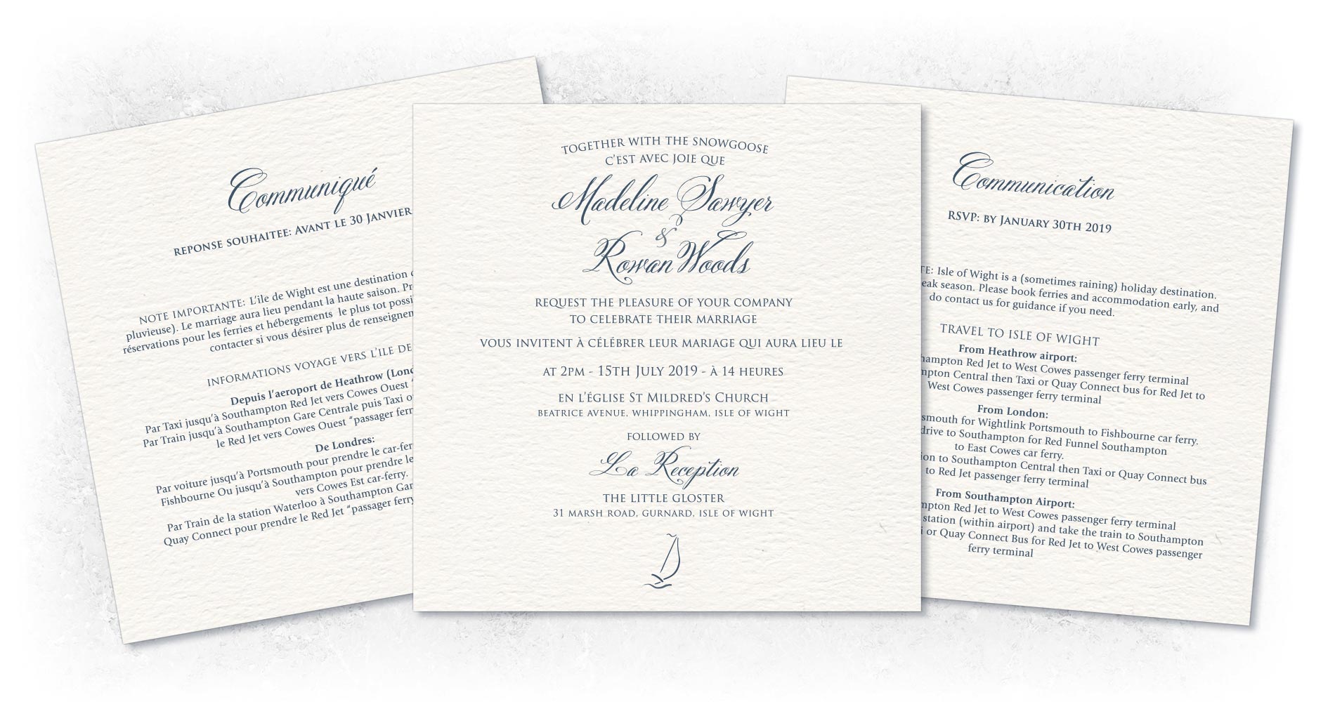 Bilingual Wedding Invitations and Stationery - Paper Pleasures