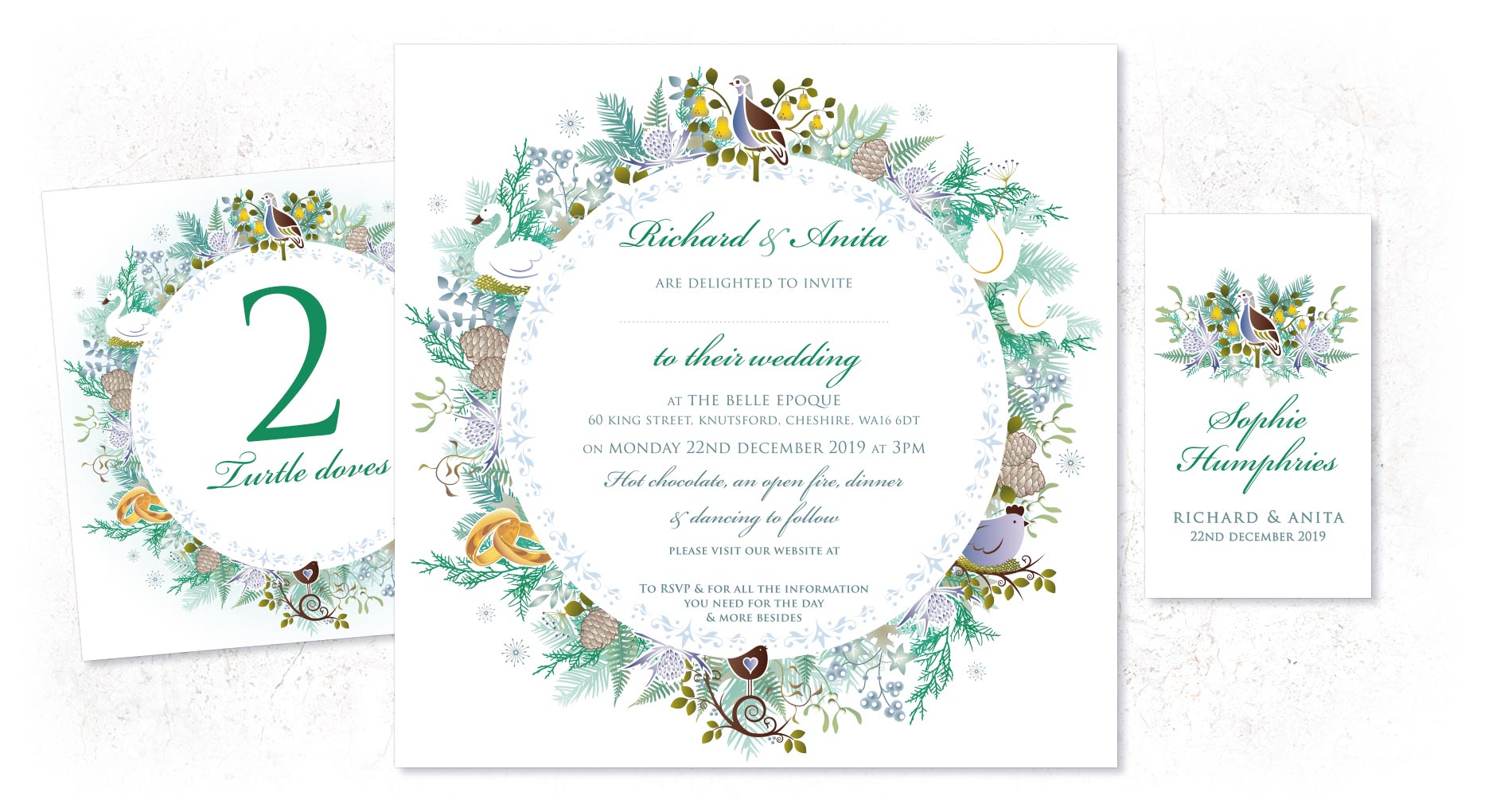 Christmas Wedding Invitations and Wedding Stationery - Paper Pleasures