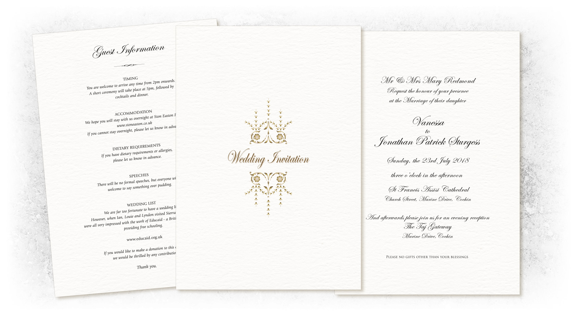 Classic Wedding Invitations and Staionery - Paper Pleasures