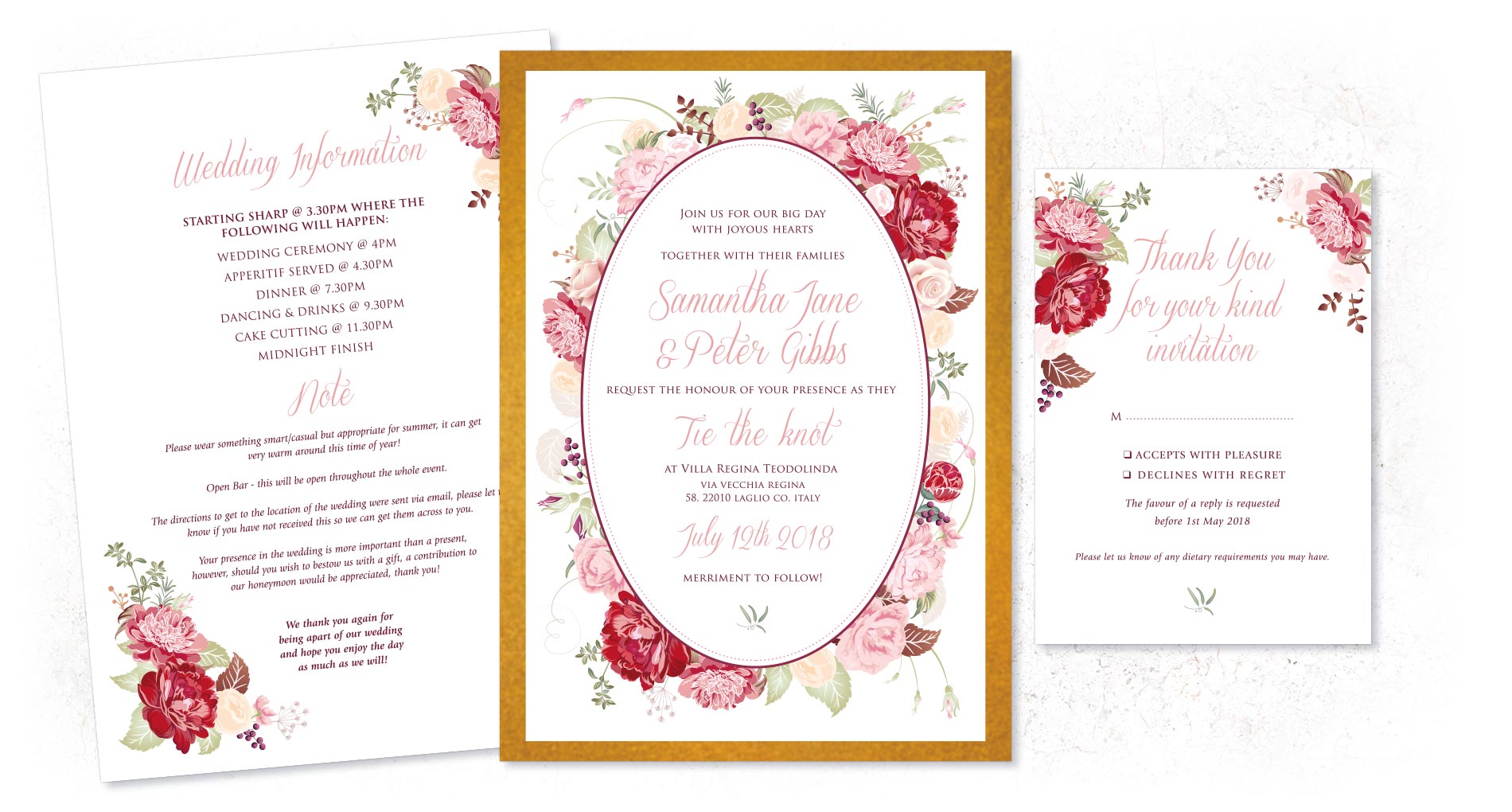Summer Wedding Invitations and Wedding Stationery - Paper Pleasures